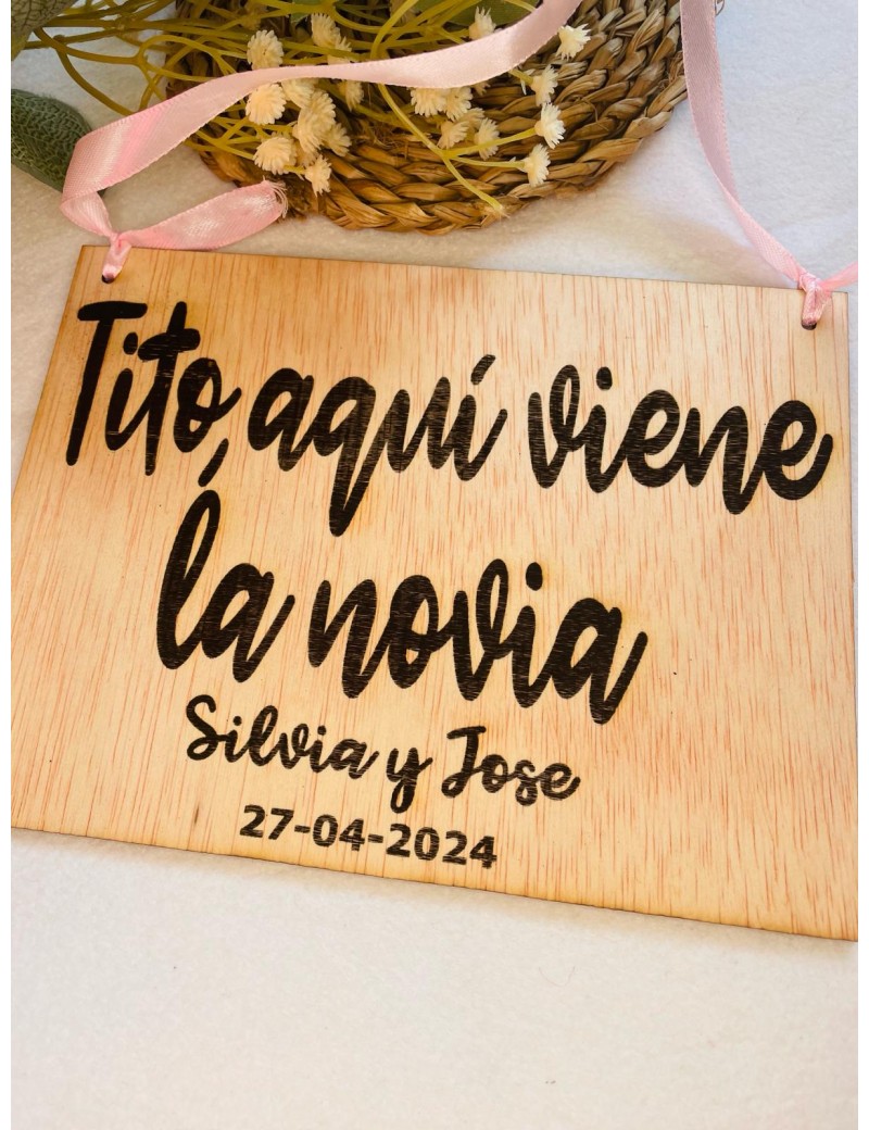 Cartel Boda "Tito, aqui viene la Novia" en clupers.com